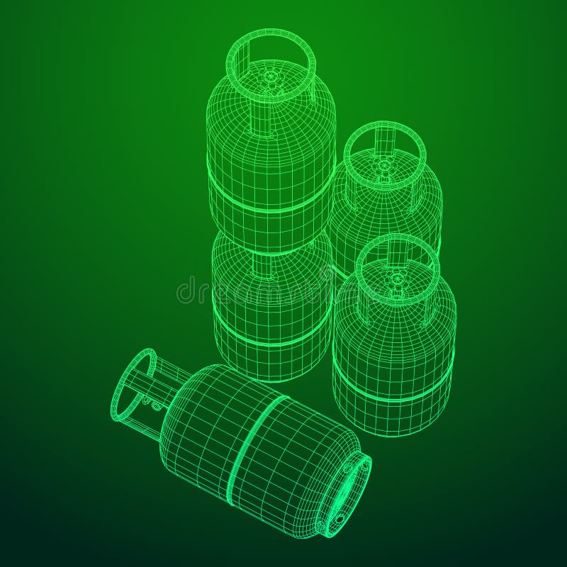 Flammable Gas Tank Wireframe Stock Vector - Illustration of blueprint ...