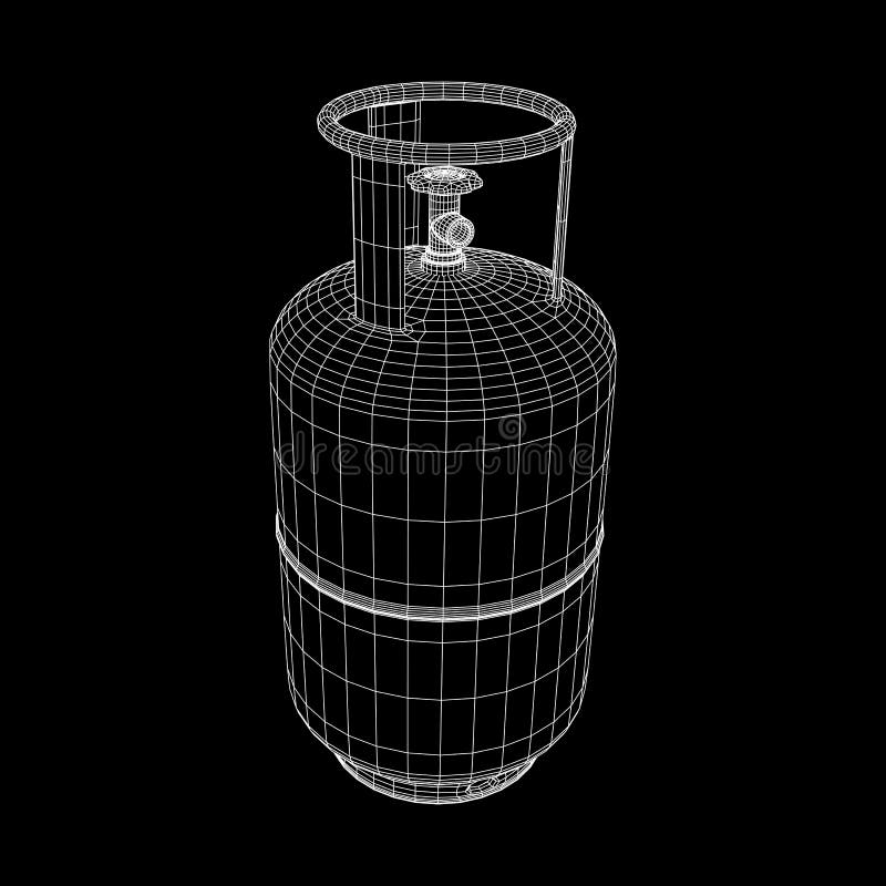 Flammable Gas Tank Wireframe Stock Vector - Illustration of heating ...
