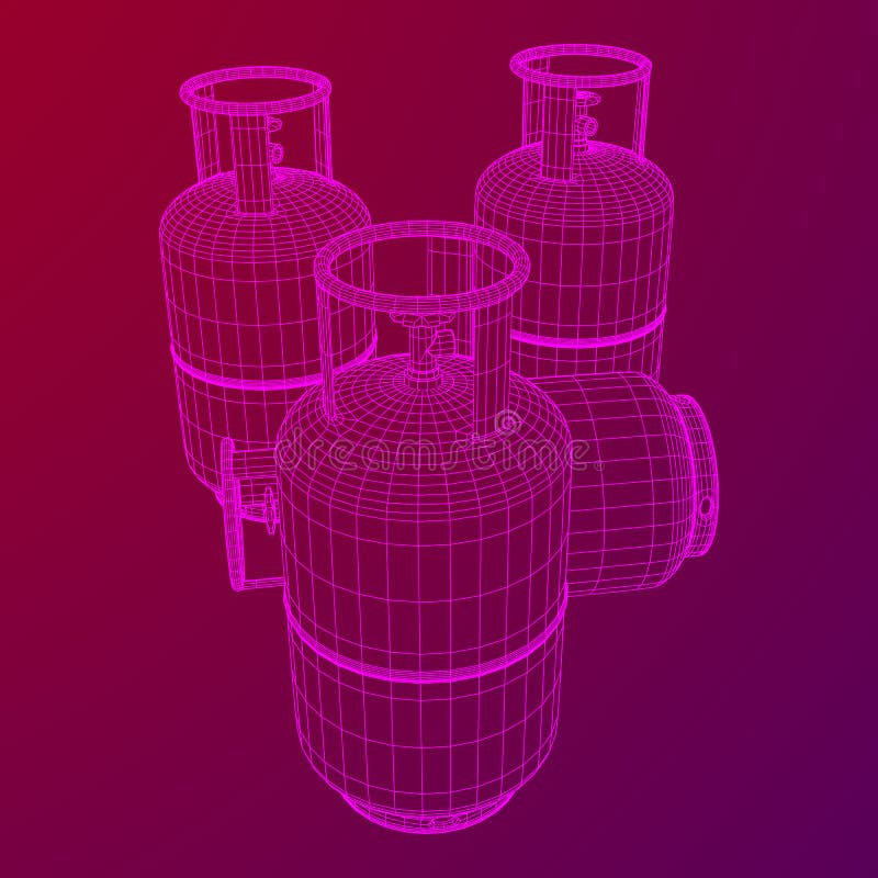 Flammable Gas Tank Wireframe Stock Vector - Illustration of cylinder ...