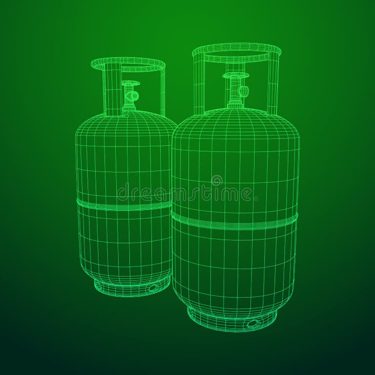 Flammable Gas Tank Wireframe Stock Vector - Illustration of metal ...