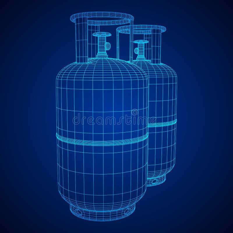 Flammable Gas Tank Wireframe Stock Vector - Illustration of equipment ...