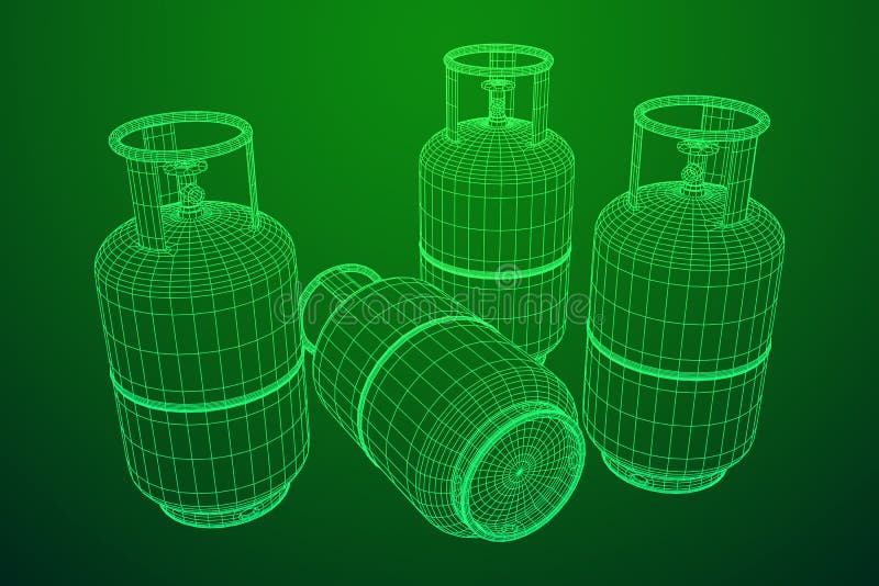 Flammable Gas Tank Wireframe Stock Vector - Illustration of frame, mesh ...
