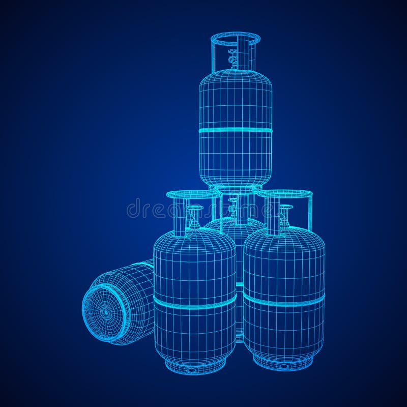 Flammable Gas Tank Wireframe Stock Vector - Illustration of dangerous ...