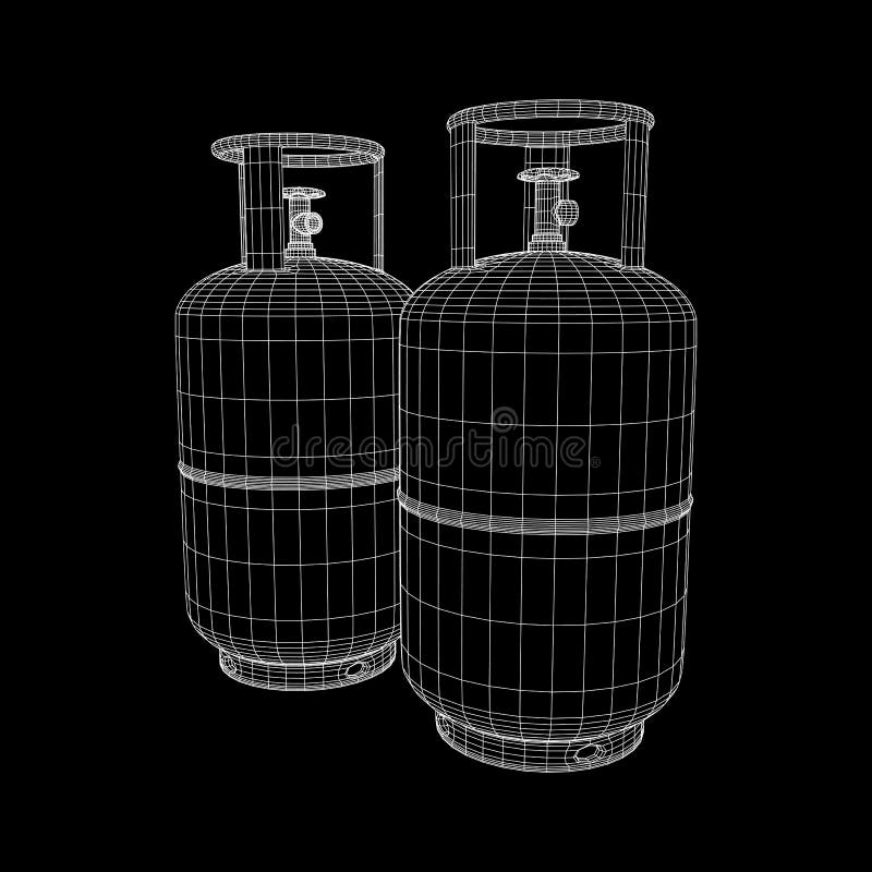 Flammable Gas Tank Wireframe Stock Vector - Illustration of container ...