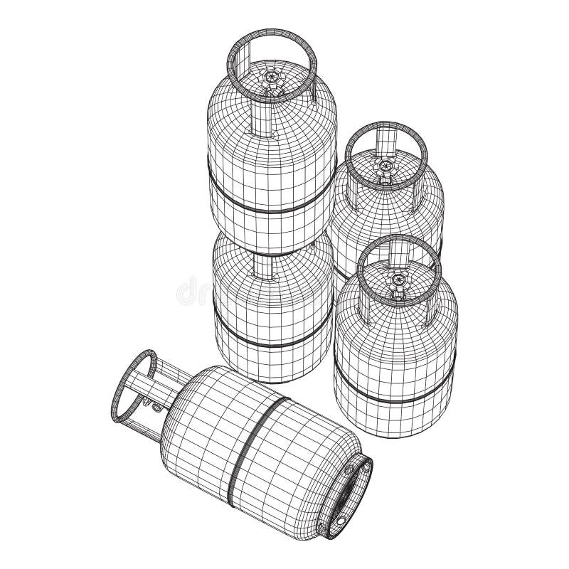 Flammable Gas Tank Wireframe Stock Vector - Illustration of acetylene ...
