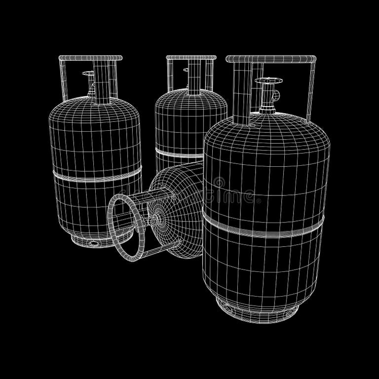 Flammable Gas Tank Wireframe Stock Vector - Illustration of fuel, frame ...