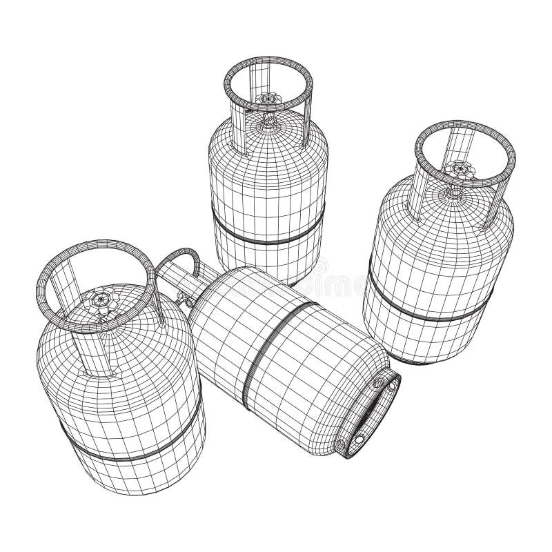 Flammable Gas Tank Wireframe Stock Vector - Illustration of balloon ...