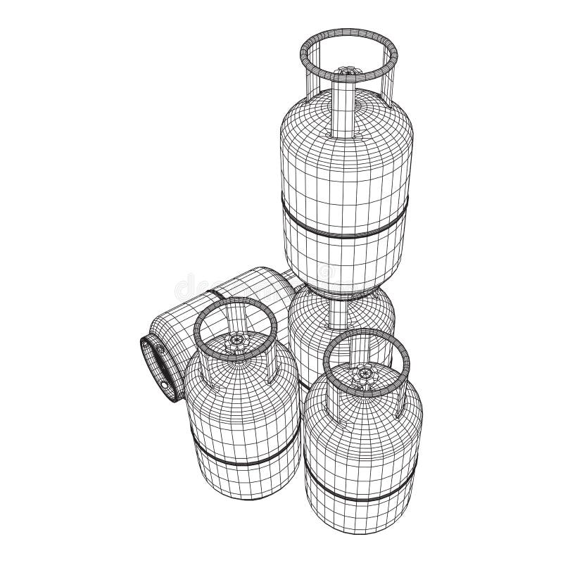 Flammable Gas Tank Wireframe Stock Vector - Illustration of filling ...