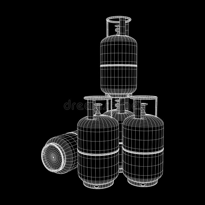Flammable Gas Tank Wireframe Stock Vector - Illustration of metal ...