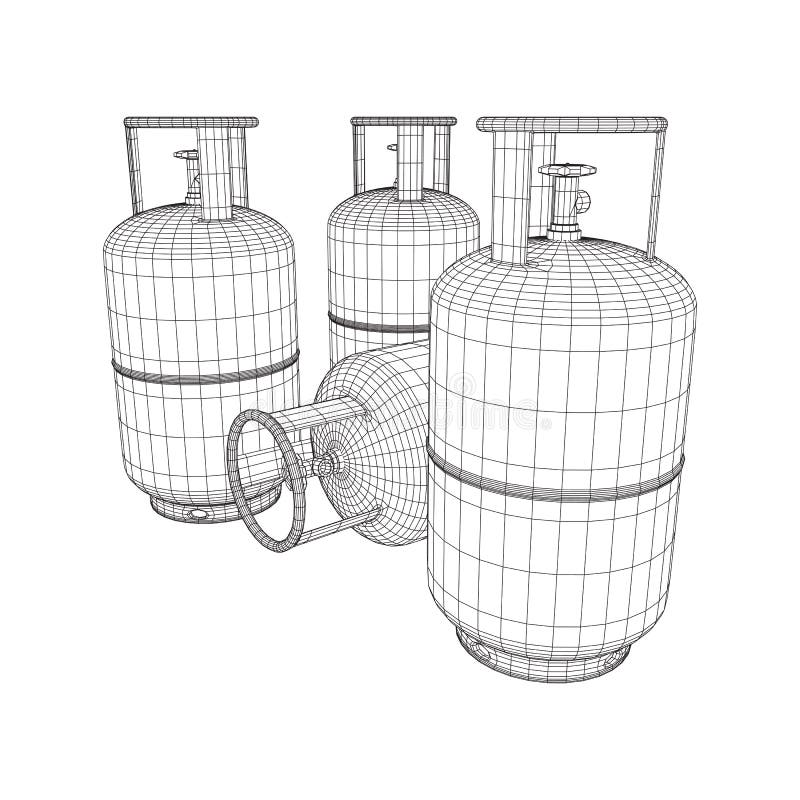 Flammable Gas Tank Wireframe Stock Vector - Illustration of model ...
