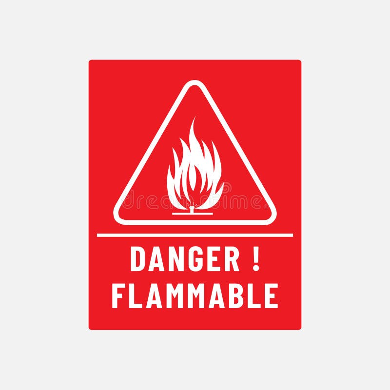 Flammable Gas Vector Flat Rhombus Sign, Danger Flammable Sign, on a Red ...