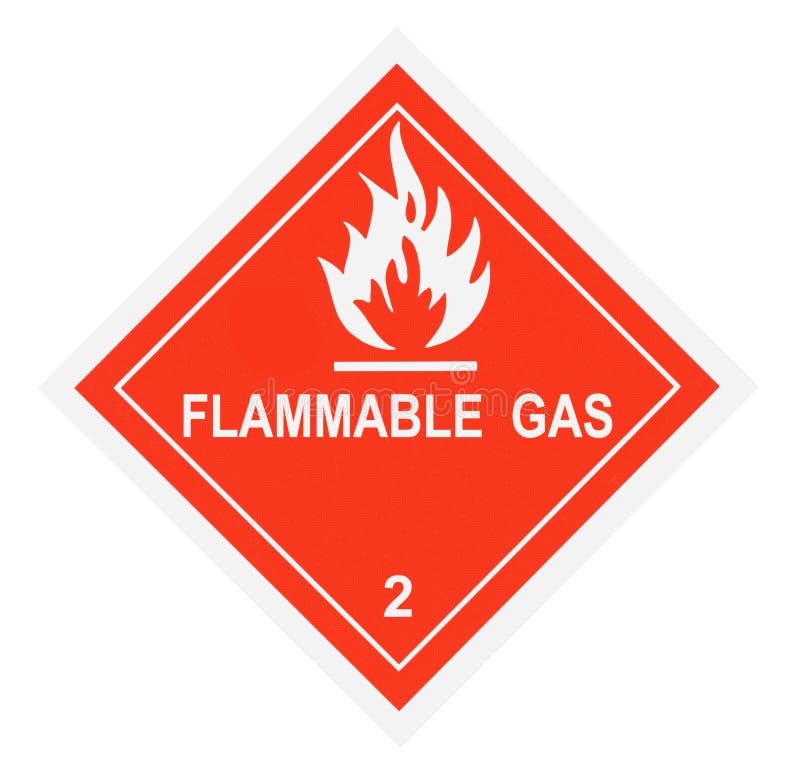 Flammable Gas Warning Label Stock Illustration - Illustration of ...