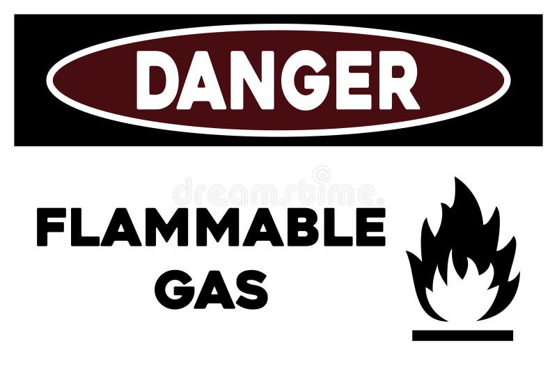 Flammable gas warning sign stock illustration. Illustration of logo ...