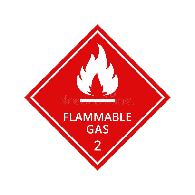 Flammable Gas Warning Sign Vector Illustration, Placards Class 2 ...