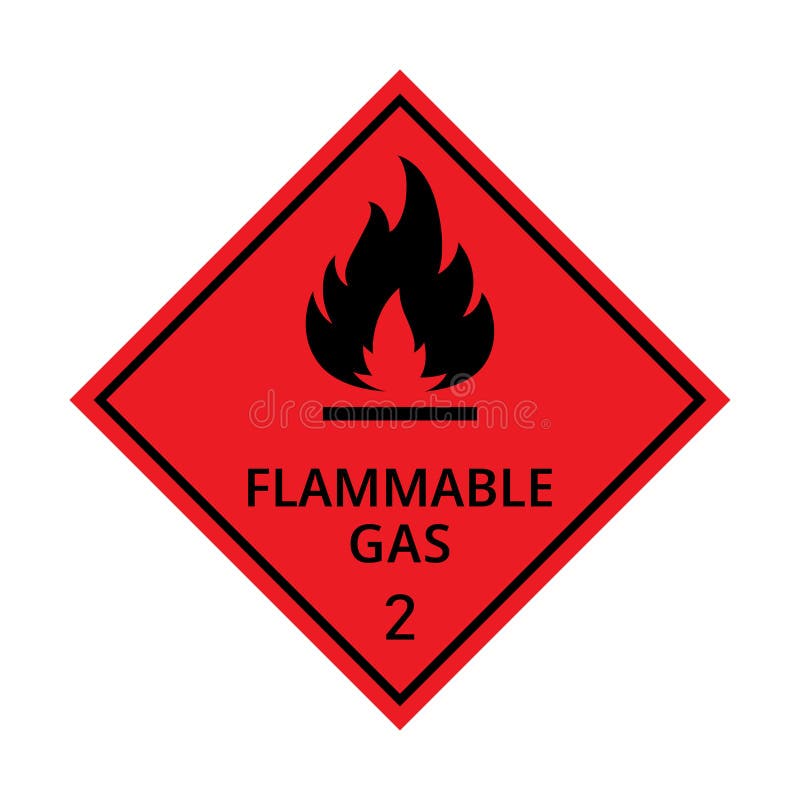 Flammable Gas Warning Sign Vector Illustration, Placards Class 2 ...