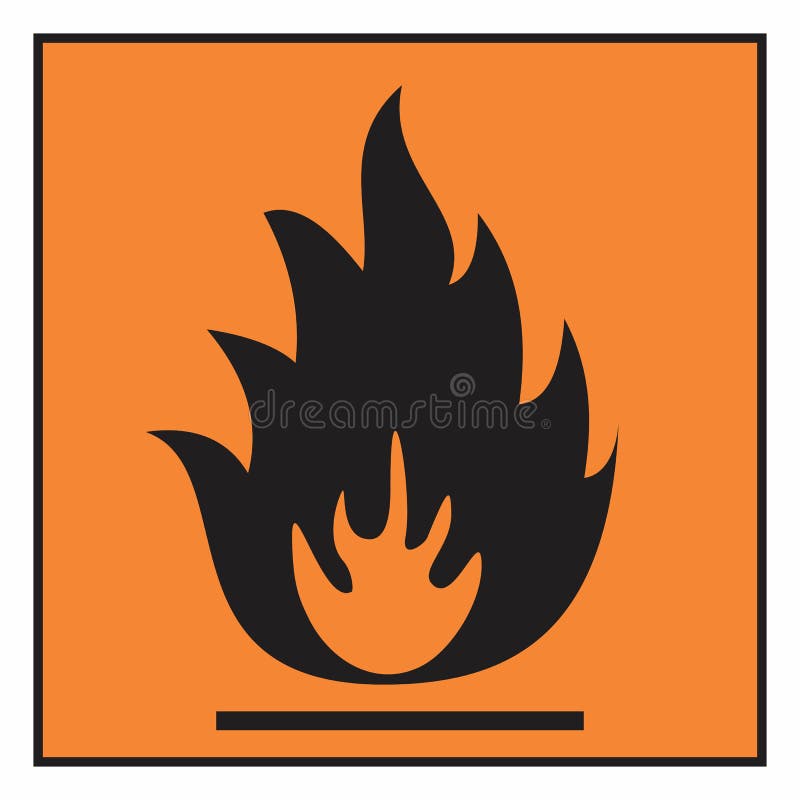 Flammable Hazard Warning Sign Icon Vector GHS Hazard Symbol for Graphic ...