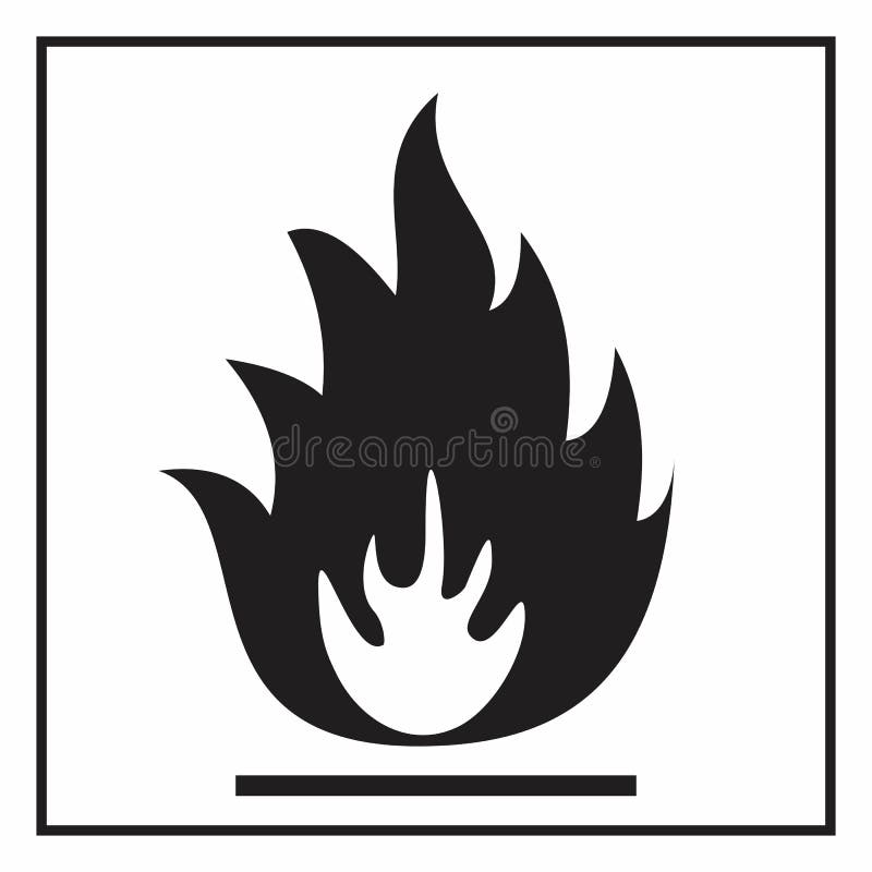 Flammable Hazard Warning Sign Icon Vector GHS Hazard Symbol for Graphic ...