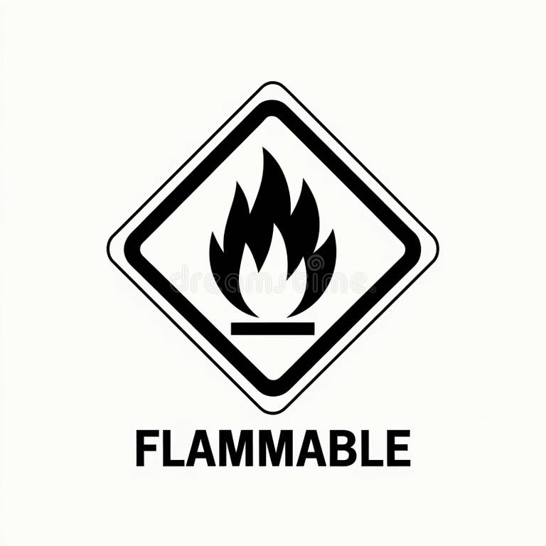 Flammable Hazard Symbol: Warning Sign Indicating a Risk of Fire or ...