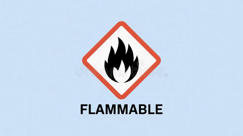 Flammable Hazard: Warning Icon Depicts Burning Flames Inside Diamond ...