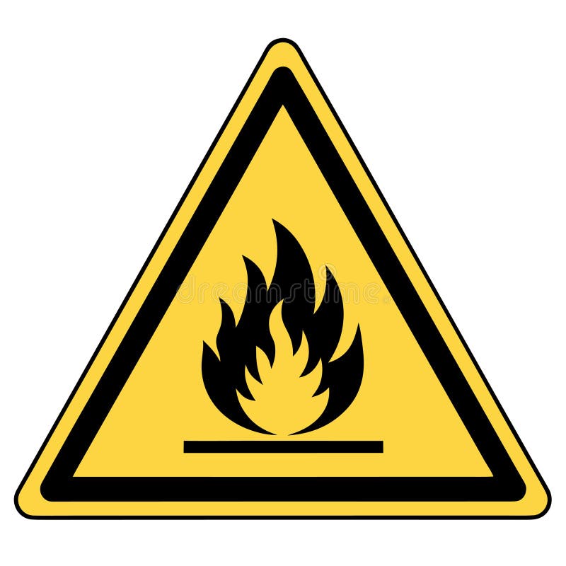 Vector Art of Flammable Hazard Warning Sign with a Fire Symbol Isolated ...