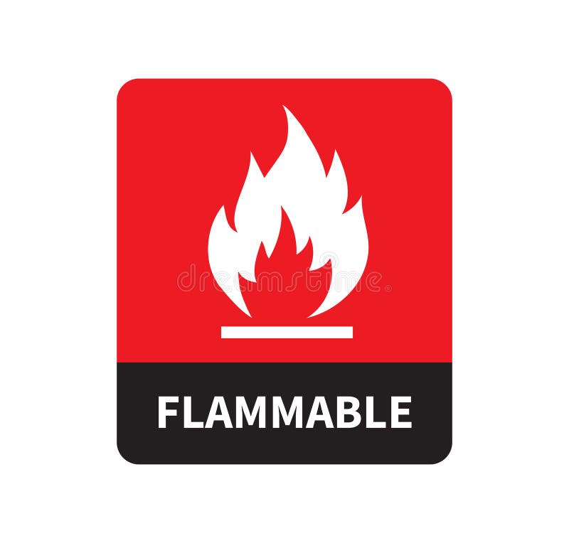 Flammable Liquid Sign on White Background. Danger Sign. Label, Sticker ...