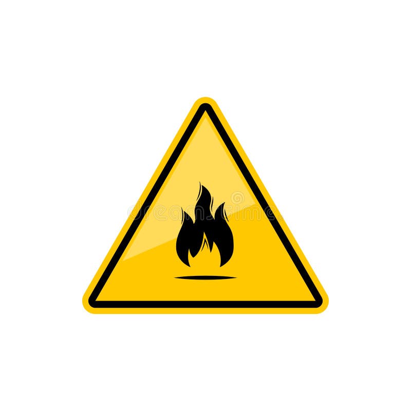 Flammable Inflammable Warning Sign with Fire Flame Stock Vector ...
