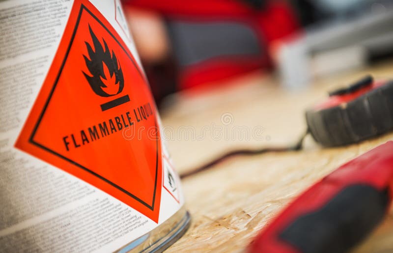 Flammable Liquid Symbol on the Chemical Tank Stock Photo - Image of ...