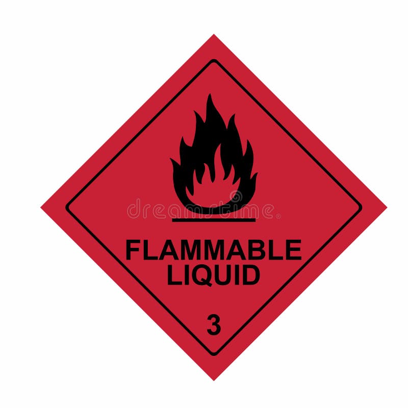 Flammable Liquid Sign on White Background. Danger Sign. Label, Sticker ...