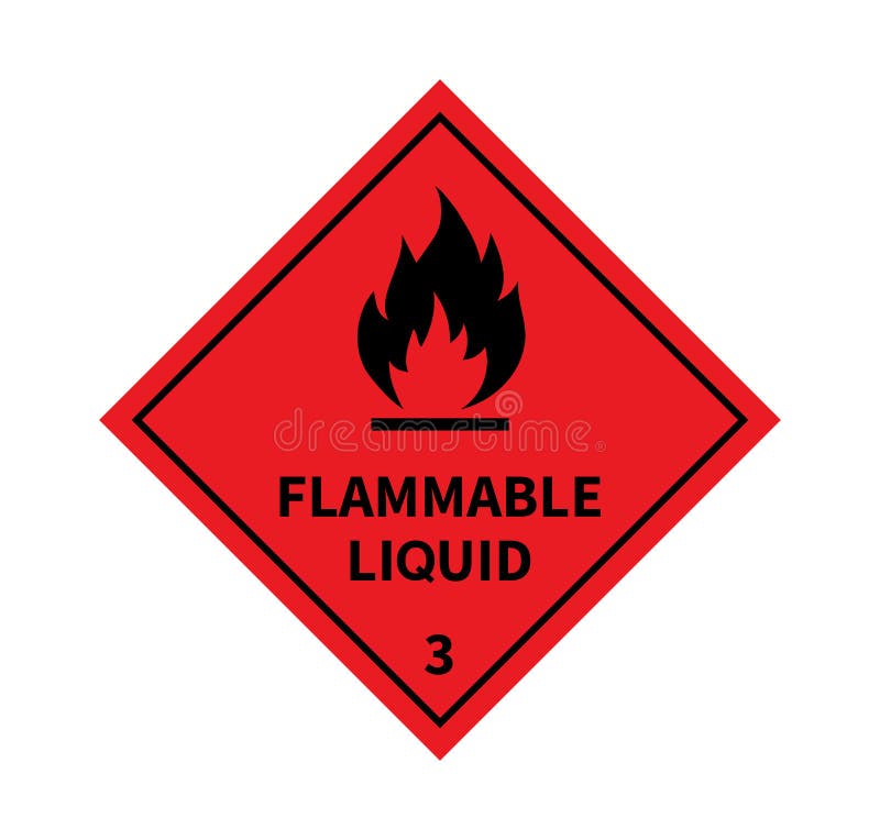 Flammable Liquid Sign on White Background. Danger Sign. Label, Sticker ...