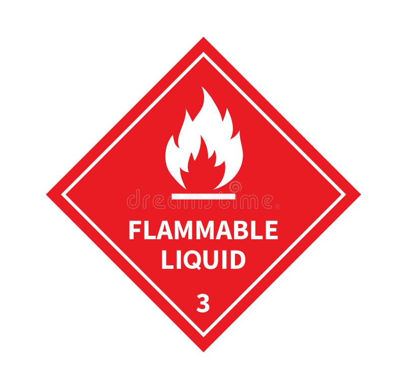 Flammable Liquid Sign on White Background. Danger Sign. Label, Sticker ...