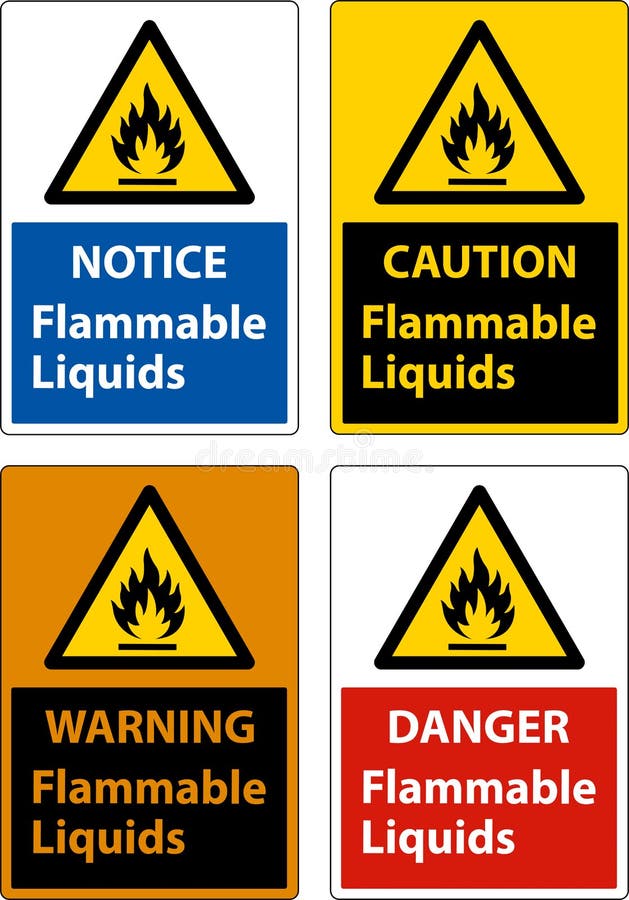 Flammable Liquids Sign on White Background Stock Vector - Illustration ...
