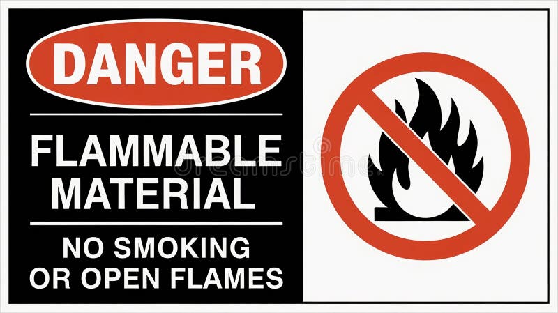 Flammable Material Danger: No Smoking or Open Flames Allowed in this ...