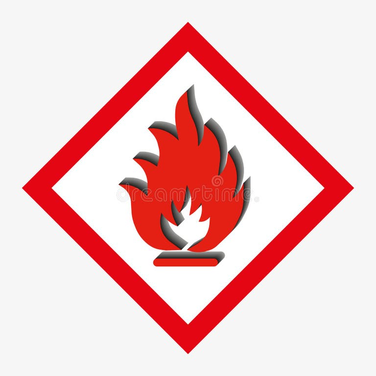 Flammable Material. Physical Hazard Signs Stock Vector - Illustration ...