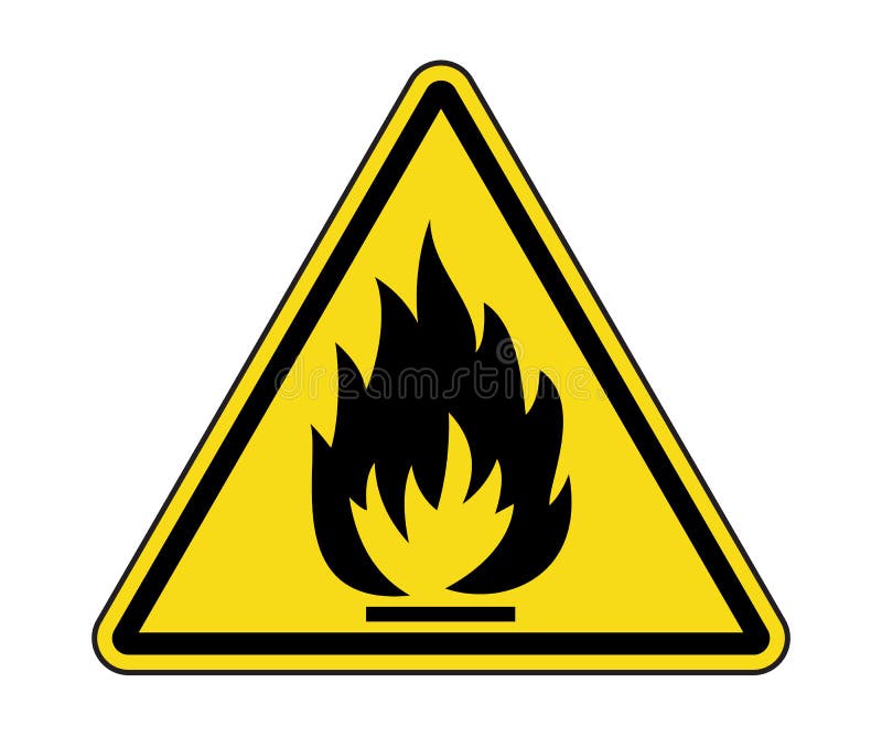 Flammable Material Warning Label, International Flammable Material ...