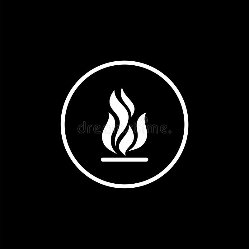 Flammable Materials Warning Icon Isolated on Dark Background Stock ...