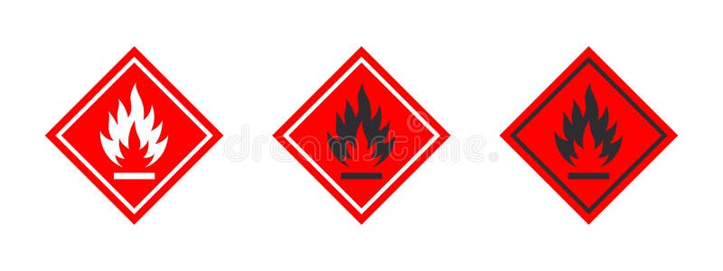 Flammable Materials Warning Sign. Sign Danger Flammable Liquids or ...