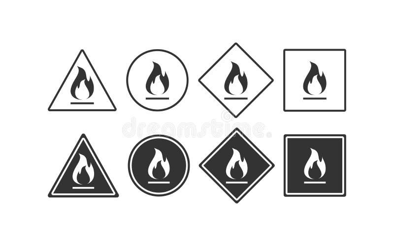 Flammable Materials Sign Stock Illustrations – 437 Flammable Materials ...