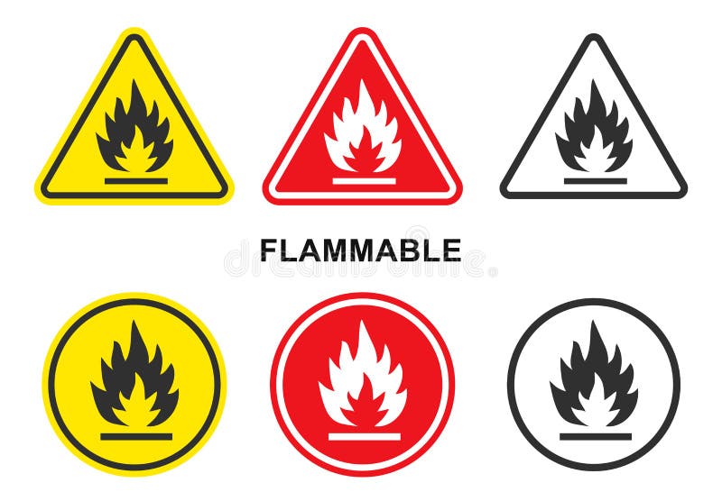 Flammable Packaging Icon. Flame Fire Logo Symbol. Warning Danger Sign ...