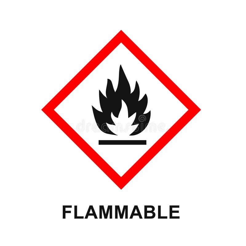 Flammable Packaging Icon. Flame Fire Logo Symbol. Warning Danger Sign ...