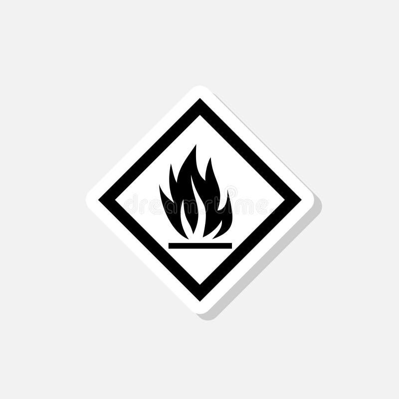 Flammable Packaging Icon. Flame Fire Logo Symbol. Warning Danger Sign ...