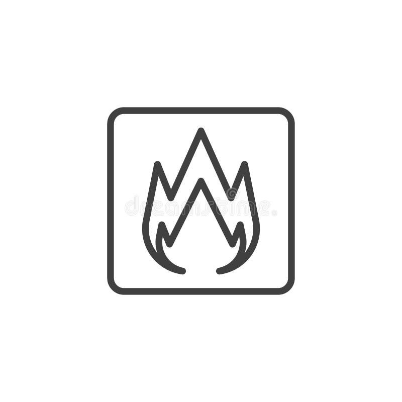 Flammable Packaging Icon. Flame Fire Logo Symbol. Warning Danger Sign ...