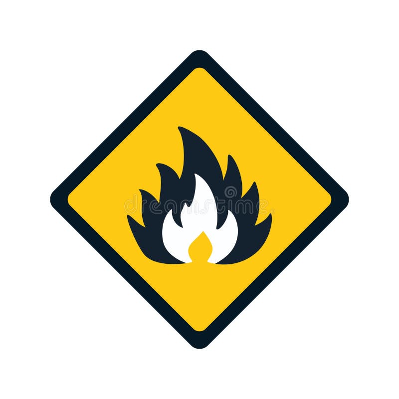 Flammable Sign. Caution Flammable Substances Stock Illustration ...