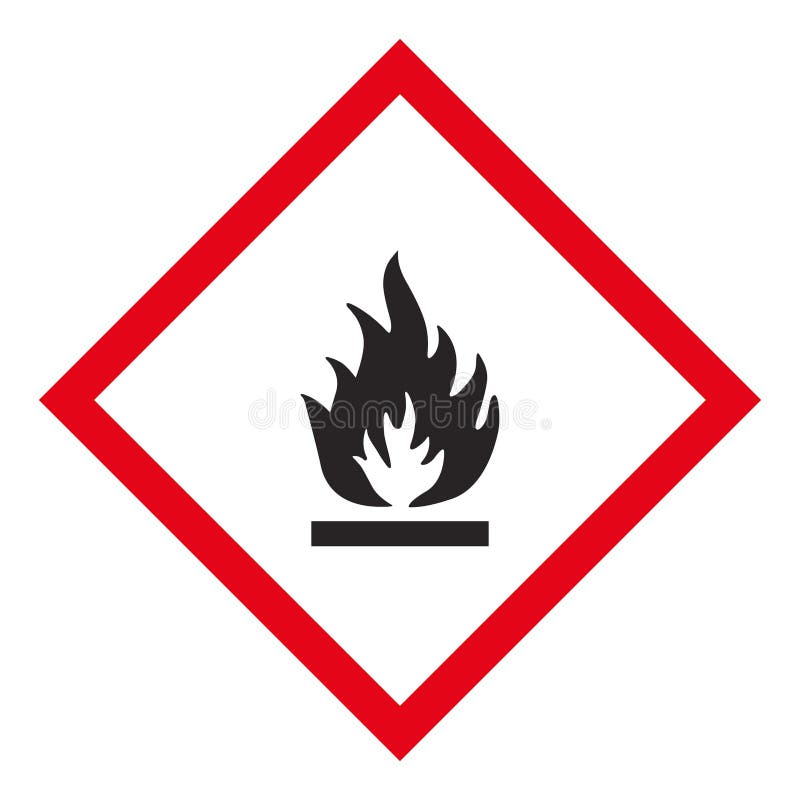 Flammable Sign. GHS label stock vector. Illustration of area - 301766740
