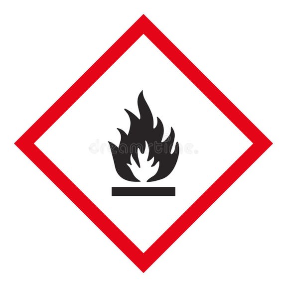 Flammable Sign. GHS label stock vector. Illustration of area - 301766740