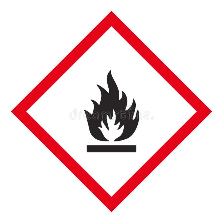 Flammable Sign. GHS label stock vector. Illustration of area - 301766740