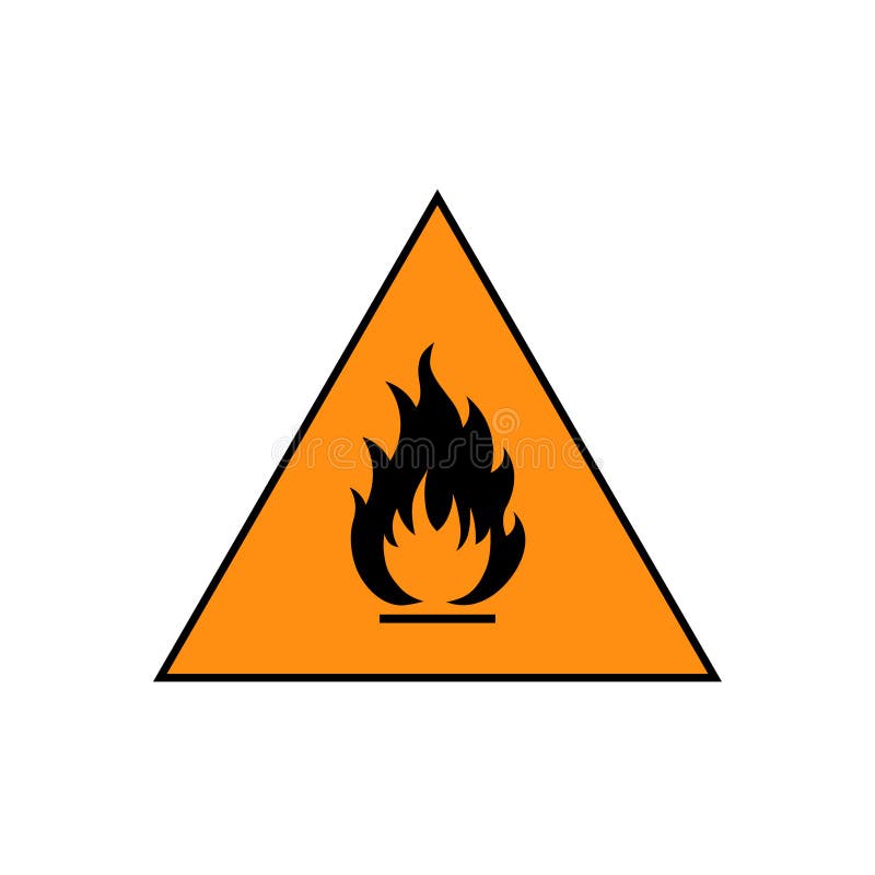 Flammable sign icon stock vector. Illustration of flame - 89324336