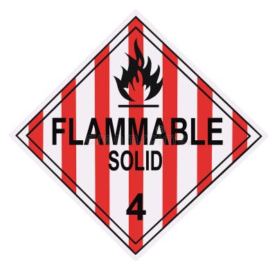 Flammable Solid Warning Placard Stock Illustration - Illustration of ...