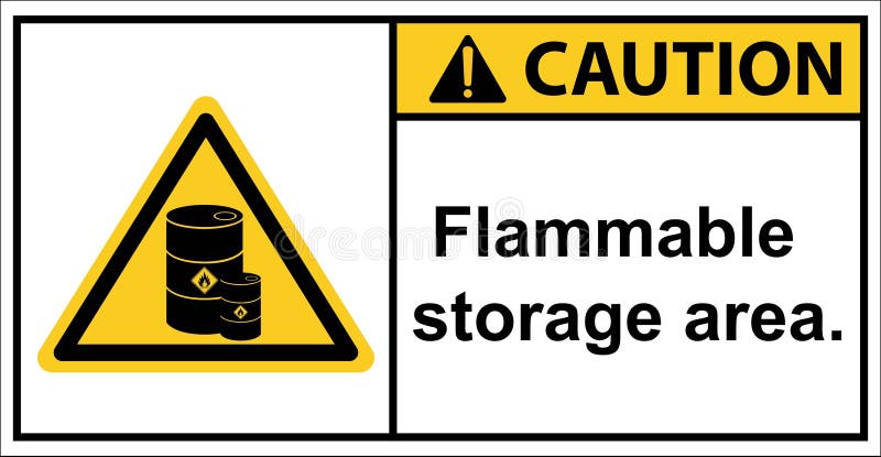 Flammable Storage Tanks, Flammable Storage Areas,sign Caution. Stock ...