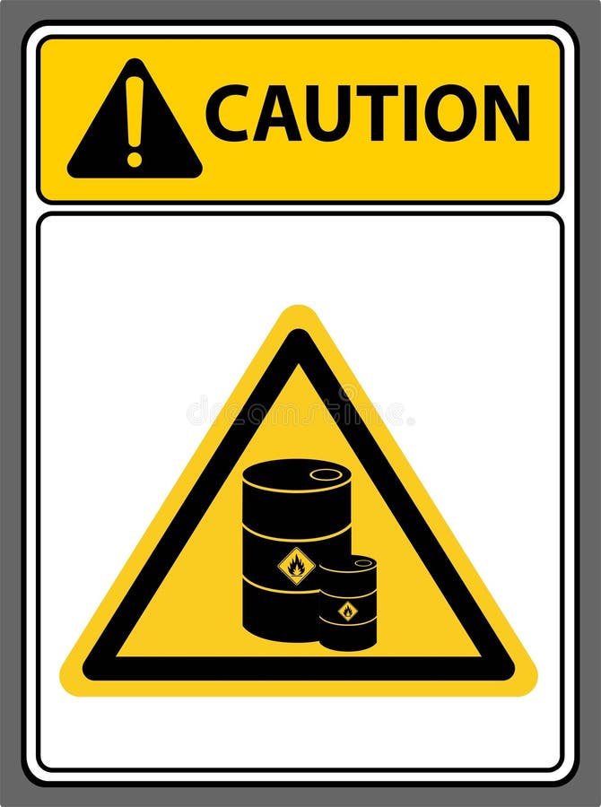 Flammable Storage Tanks, Flammable Storage Areas,sign Caution. Stock ...