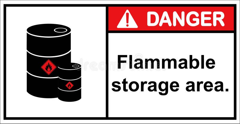 Flammable Storage Tanks, Flammable Storage Areas,sign Danger. Stock ...